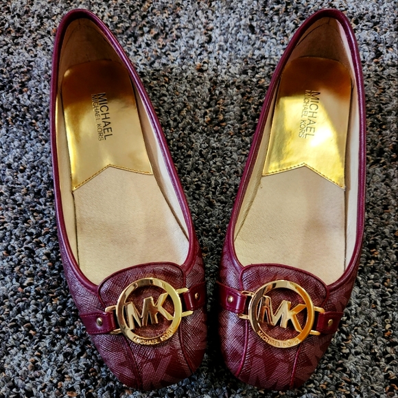 Michael Kors | Shoes | Michael Kors Signature Flats Maroon | Poshmark